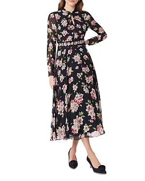 HOBBS LONDON Helena Silk Midi Dress