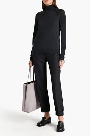 Acne Studios Frayed Mélange Wool Turtleneck Sweater