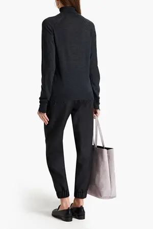 Acne Studios Frayed Mélange Wool Turtleneck Sweater