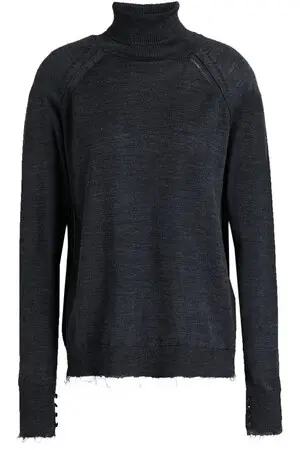Acne Studios Frayed Mélange Wool Turtleneck Sweater