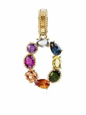 Dolce & Gabbana 18k Yellow Gemstone "o" Charm Pendant - Gold