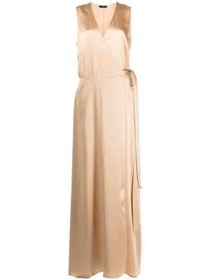 Voz Frontwards Wrap Maxi Dress - Gold