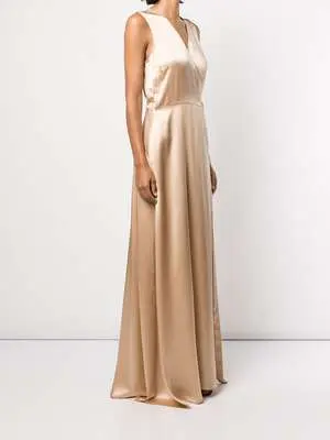 Voz Frontwards Wrap Maxi Dress - Gold