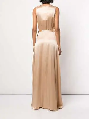 Voz Frontwards Wrap Maxi Dress - Gold