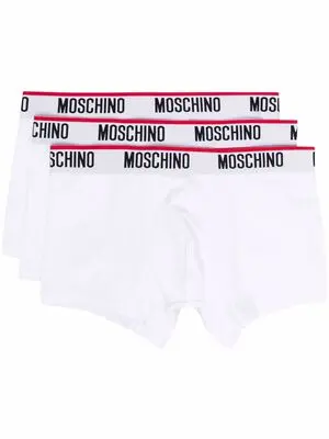Moschino Logo-waistband Three-pack Boxers - White