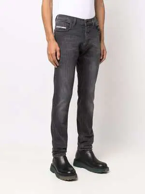 DIESEL® Slim-cut Denim Jeans In Washed Grey - Black