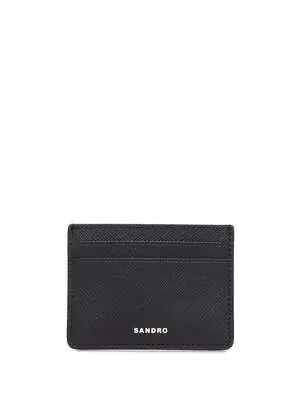 Sandro Textured Logo-embossed Cardholder - Black