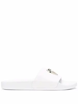 Red Valentino Heart Plaque Slides - White