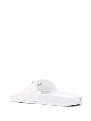 Red Valentino Heart Plaque Slides - White