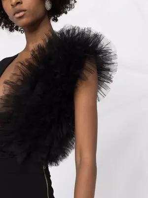 Alchemy Fashions X Lia Aram Ruffle-detail Bodysuit - Black