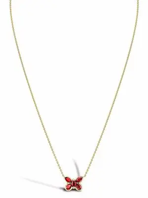 PRAGNELL 18kt Yellow Ruby Butterfly Pendant Necklace - Gold