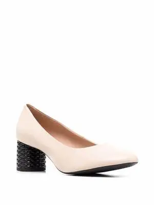 Geox Block Heel Leather Pumps