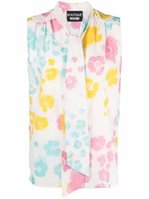 Moschino Floral-print Sleeveless Blouse