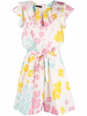 Moschino Floral-print Playsuit - White