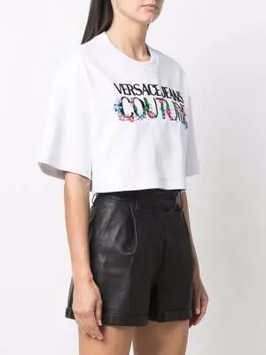 Versace Cropped Logo T-shirt