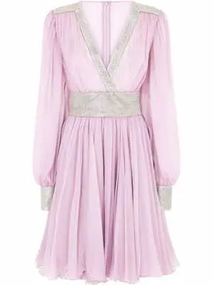 Dolce & Gabbana V-neck Chiffon Mini Dress
