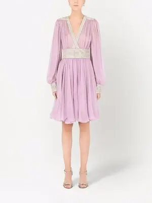 Dolce & Gabbana V-neck Chiffon Mini Dress