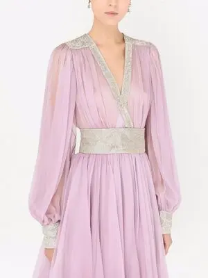 Dolce & Gabbana V-neck Chiffon Mini Dress