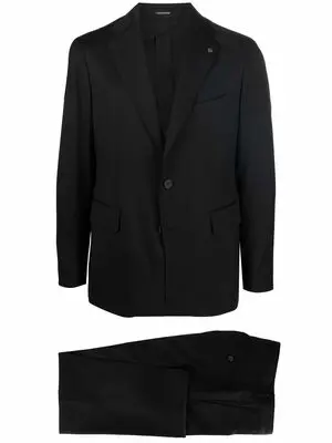 Tagliatore Single-breasted Virgin Wool Suit - Black