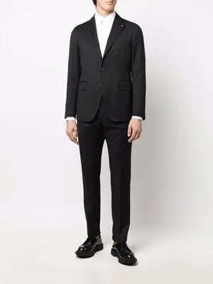 Tagliatore Single-breasted Virgin Wool Suit - Black