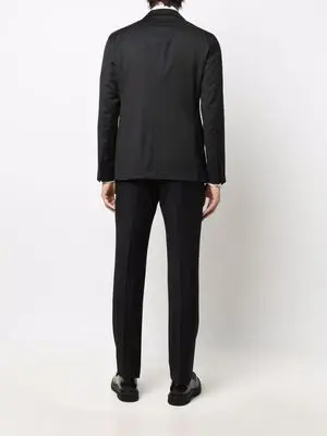 Tagliatore Single-breasted Virgin Wool Suit - Black