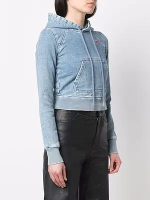 DIESEL® D-angy Logo-appliqué Denim Hoodie