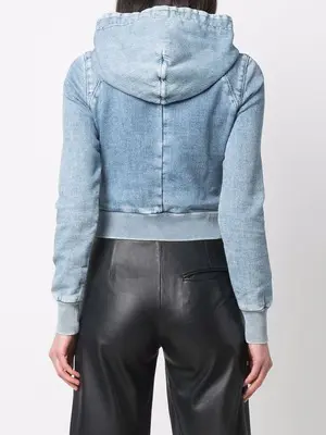 DIESEL® D-angy Logo-appliqué Denim Hoodie