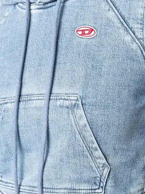 DIESEL® D-angy Logo-appliqué Denim Hoodie
