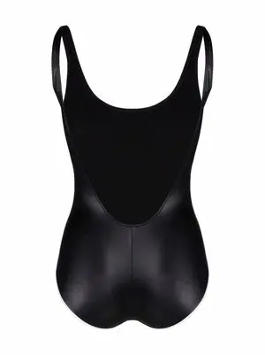 DIESEL® Logo Patch Scoop Neck One Piece Swimsuit