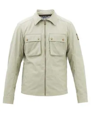 Belstaff Belstaff - Dunstall Waxed Cotton-twill Jacket - Mens - Light Green - Light Green