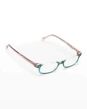 Eyebobs Eyebobs What Inheritance Rectangle Reader Glasses Green And Blush L