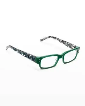 Eyebobs Eyebobs Peckerhead Rectangle Reader Glasses Kelly Green Front