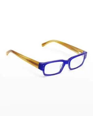 Eyebobs Eyebobs Peckerhead Rectangle Reader Glasses Cobalt Front With