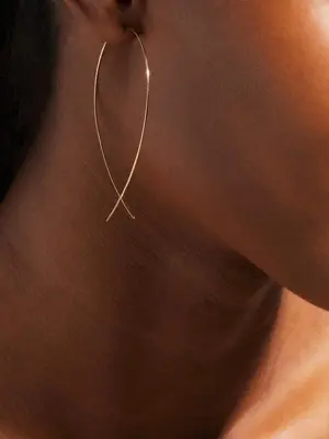 Lana Jewelry 14k Upside-down Wire Hoop Earrings