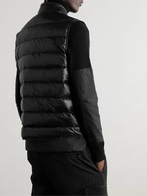 Moncler Gui Slim-fit Logo-appliquéd Quilted Shell Down Gilet - Black