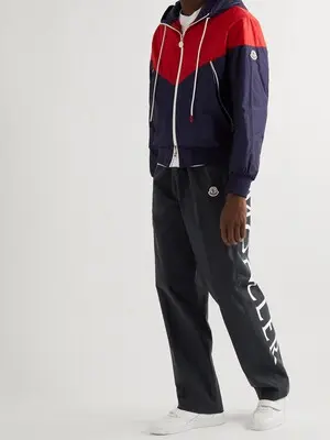 Moncler Straight-leg Logo-print Cotton-blend Shell Track Pants