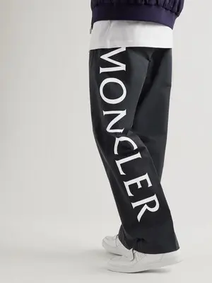Moncler Straight-leg Logo-print Cotton-blend Shell Track Pants