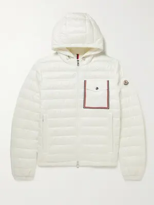 Moncler Lihou Grosgrain-trimmed Quilted Shell Hooded Down Jacket