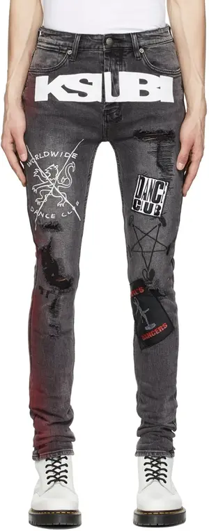 Ksubi Ksubi Black Ksubi KUSTOM Van Winkle Dance Klub Jeans - Black
