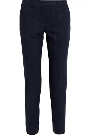 PAUL SMITH Checked Wool Tapered Trousers