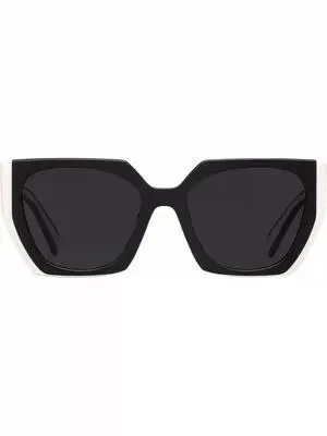 Prada Logo-detail Square Frame Sunglasses - Black