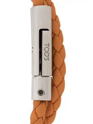 TOD'S Woven Leather Wrap Bracelet - Orange