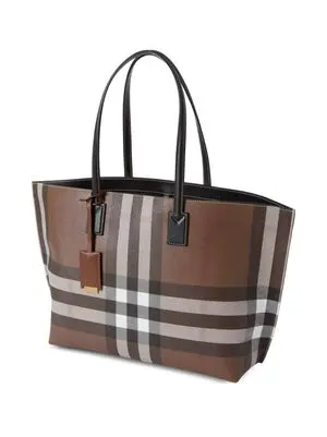 Burberry Check Tote Bag - Brown