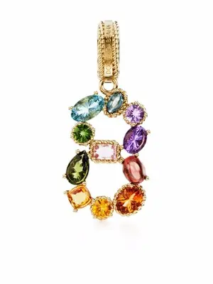 Dolce & Gabbana 18k Yellow Gemstone Letter Pendant - Gold