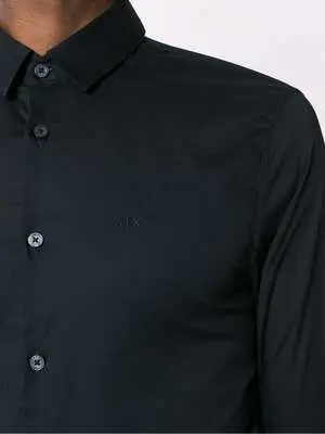 Armani Exchange Long-sleeve Cotton Shirt - Blue