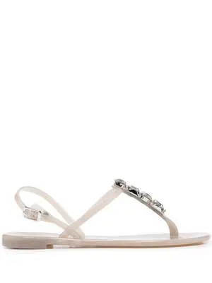 Casadei Crystal-embellished Jelly Sandals - Grey