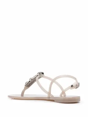 Casadei Crystal-embellished Jelly Sandals - Grey