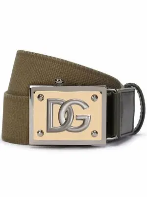Dolce & Gabbana Logo-plaque Belt - Green