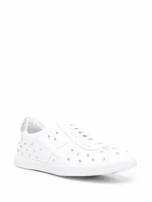 AQUAZZURA Crystal-embellished Leather Sneakers