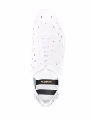 AQUAZZURA Crystal-embellished Leather Sneakers